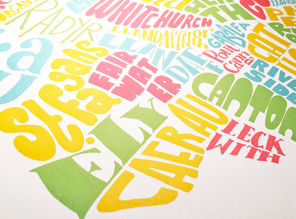 Cardiff Word Map A3 prints from I Loves The 'Diff