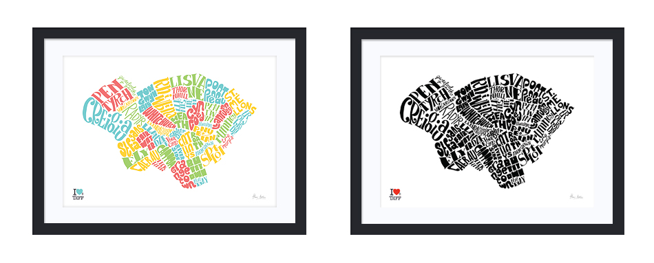 Cardiff Word Map A3 prints from I Loves The 'Diff